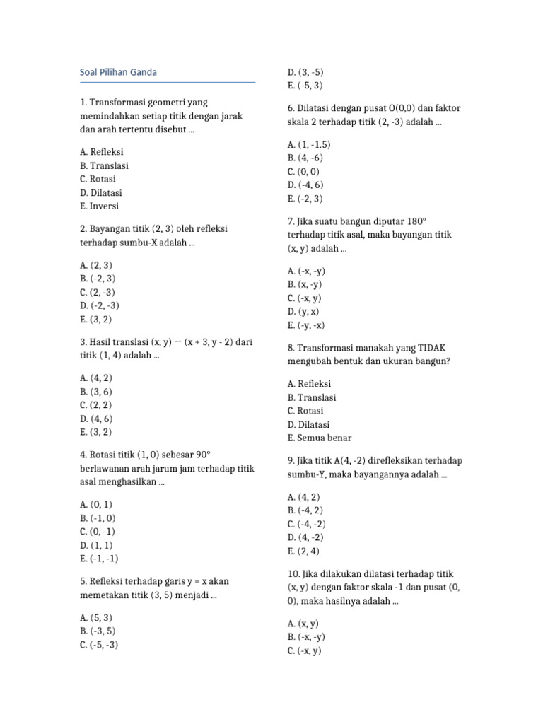 Soal PAT Matematika Peminatan Kelas 11 | PDF