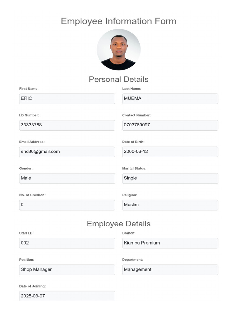 Employee Information | PDF
