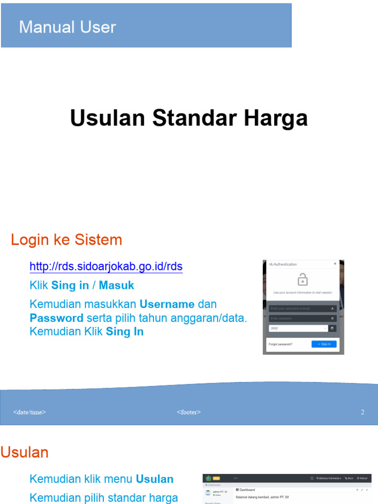 Panduan Usulan Standar Harga RDS | PDF