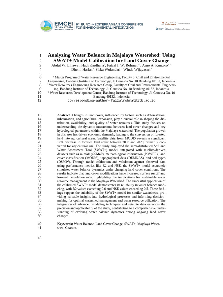ExtendedAbstract - Analyzing Water Balance in Majalaya Watershed Using ...