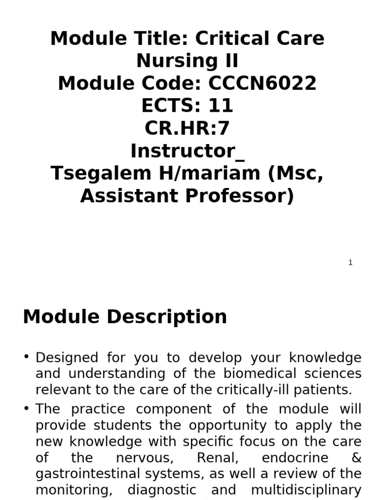 Course Syllabus CC - II | PDF | Intensive Care Medicine | Health Care