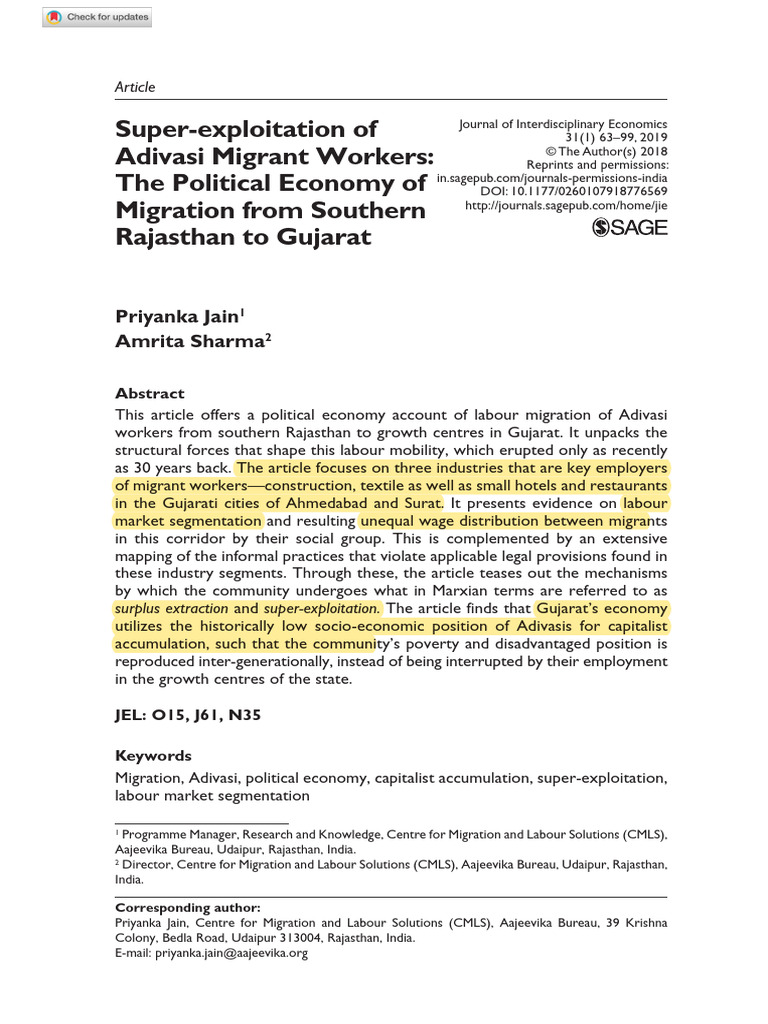 Migration of Southern Rajasthan | PDF | Human Migration | Employment