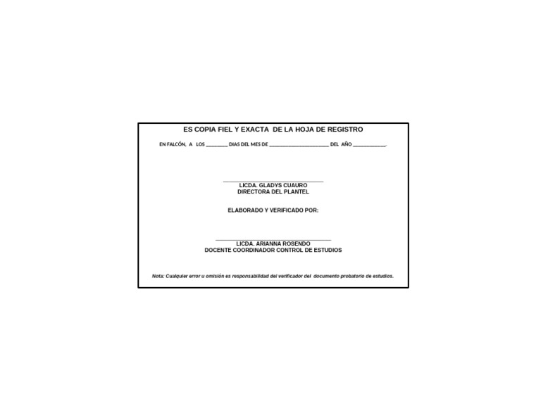 Coletilla de Autenticacion de Titulo | PDF