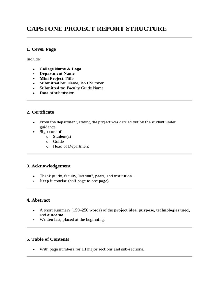 Capstone Project Report Structure Guide | PDF | Systems Engineering ...