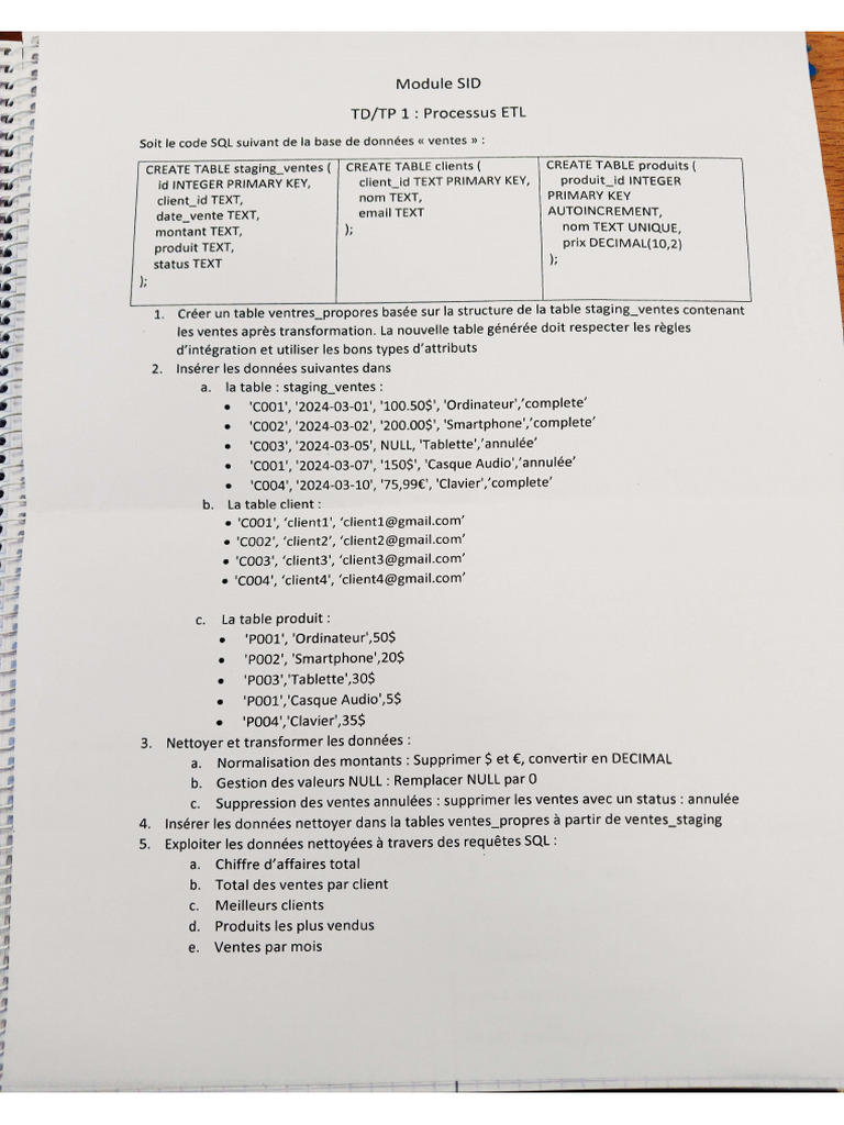 Solution Tds Complète + Révision - SID | PDF