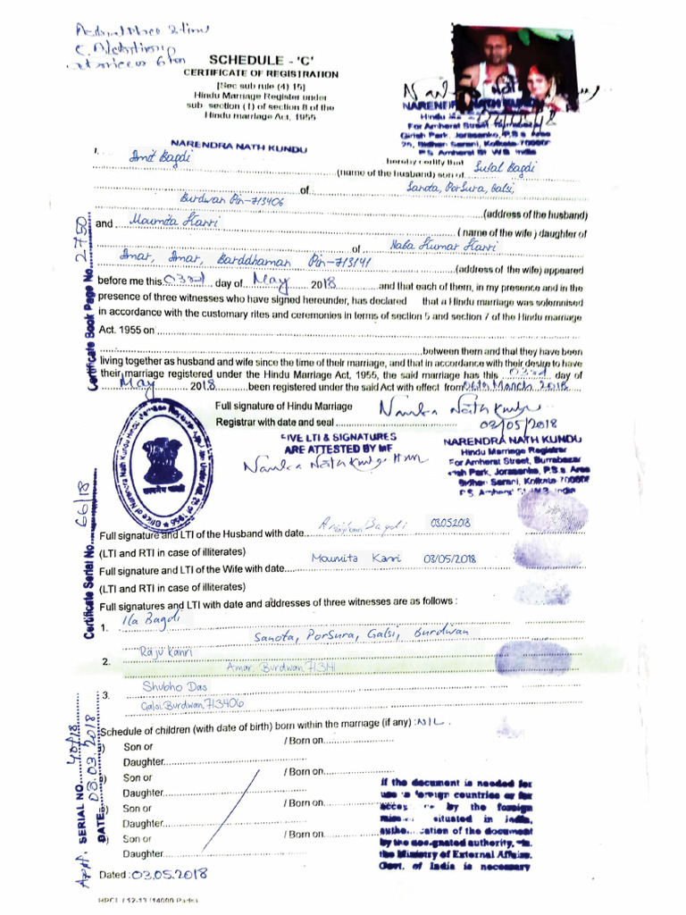 Amit Marriage Certificate | PDF