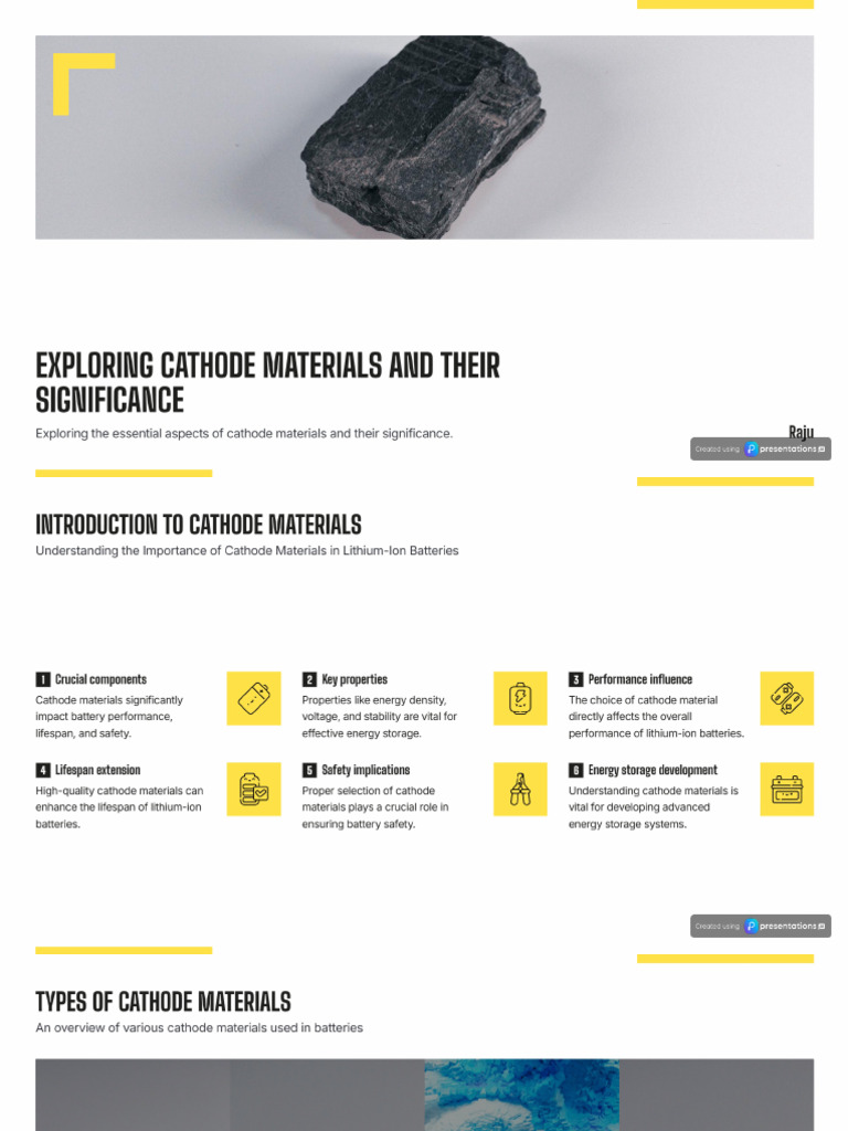 Comprehensive Analysis of Cathode Materials Presentation | PDF