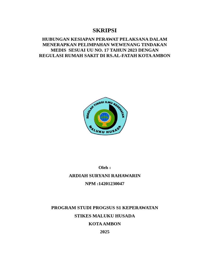 Lampiran 1 Halaman Sampul Proposal & Skripsi | PDF