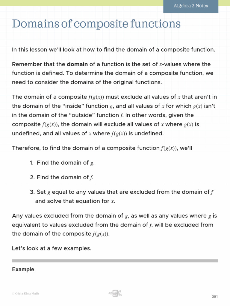 Domains of Composite Functions | PDF | Function (Mathematics) | Applied Mathematics