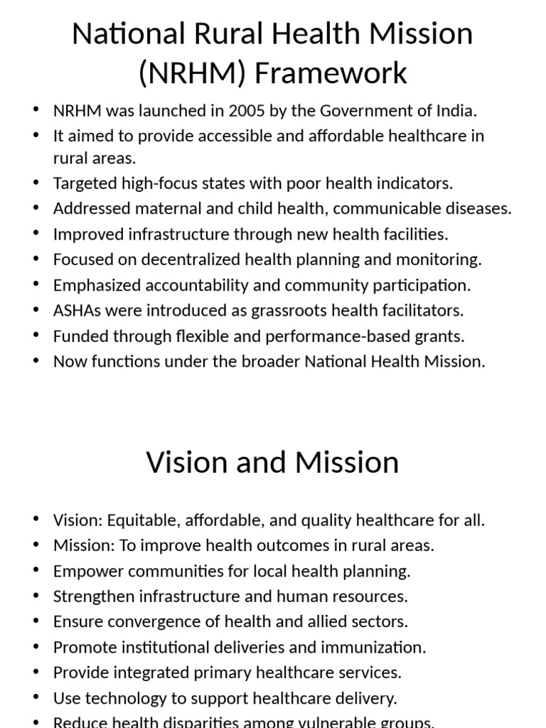 NRHM - 15 - Slides - Expanded For Community Medicine | PDF | Health ...