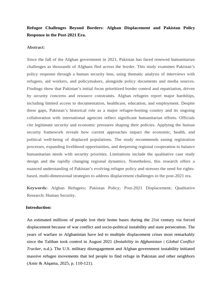 183-Article Text-297-1-2-20250515 | PDF | Refugee | Human Security
