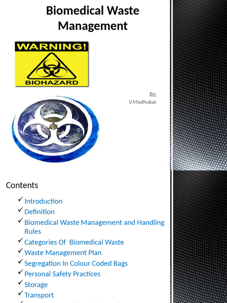 Biomedical Waste Management Guide | PDF | Waste | Human Impact On The ...