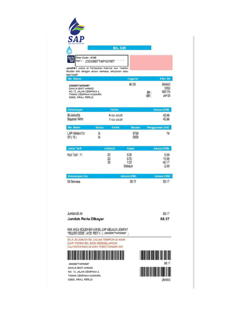 10 Sada Water Bill | PDF