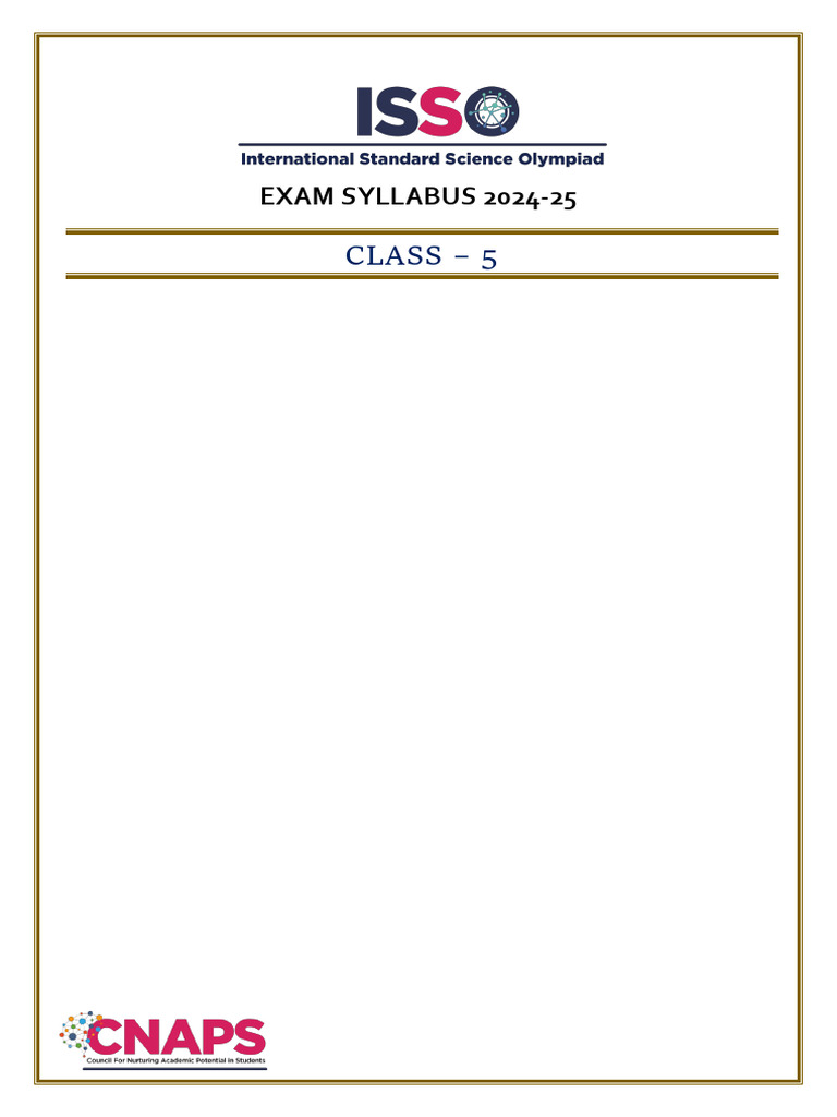 Isso Syllabus Class-5 2024-25 | PDF
