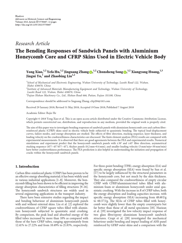 !!!IDEA B pillar_The Bending Responses of Sandwich Panels with ...