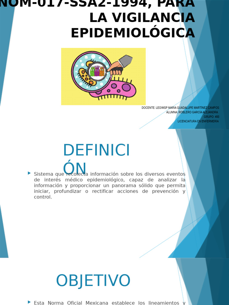 Nom-017-Ssa2-1994, para La Vigilancia Epidemiológica | PDF
