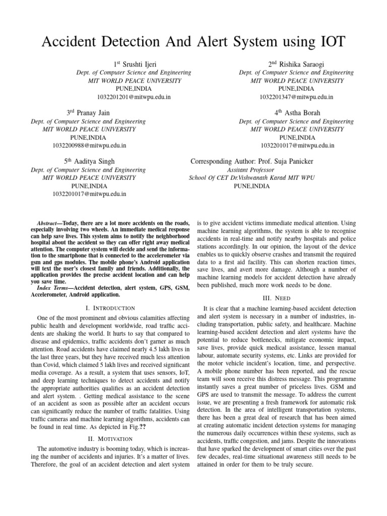 IEEE Conference Template | PDF | Traffic Collision | Global Positioning ...