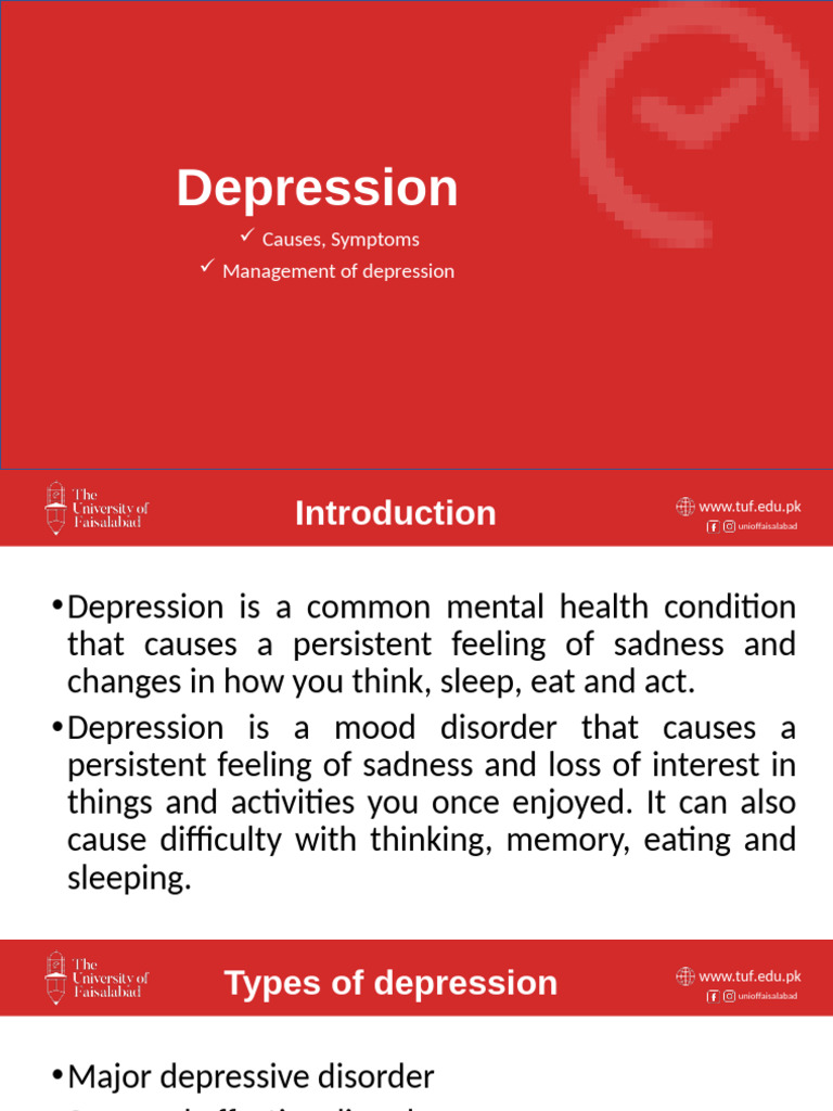 Understanding Depression: Causes & Management | PDF | Major Depressive ...