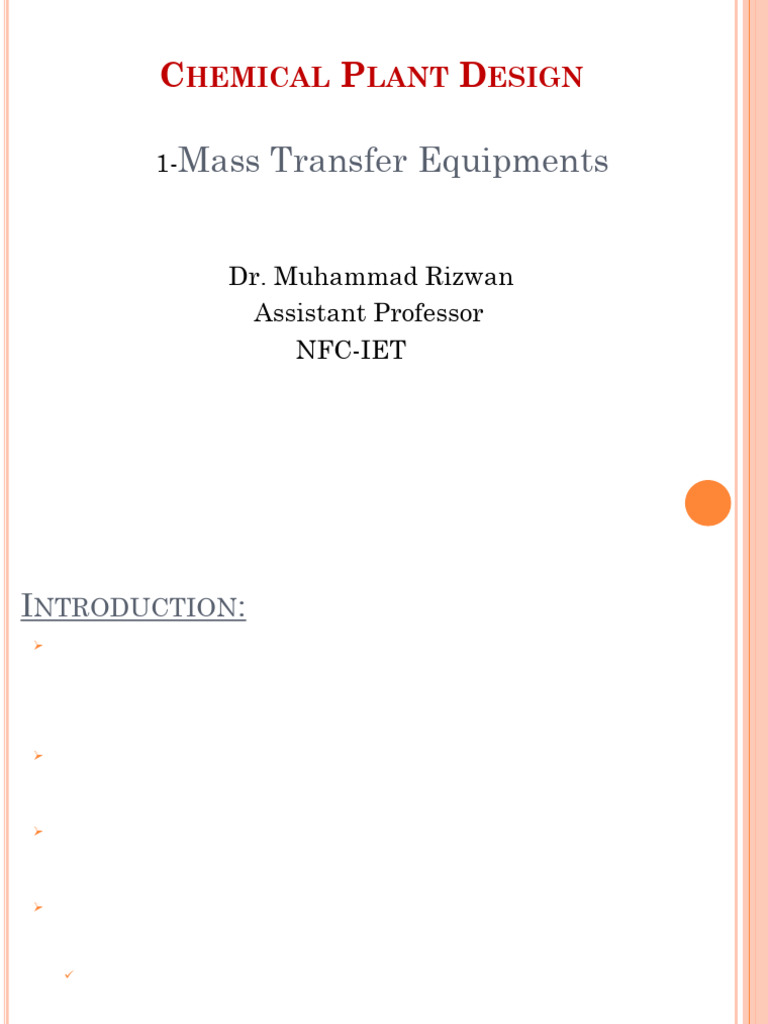 1 Mass Transfer Equipments | PDF | Distillation | Membrane