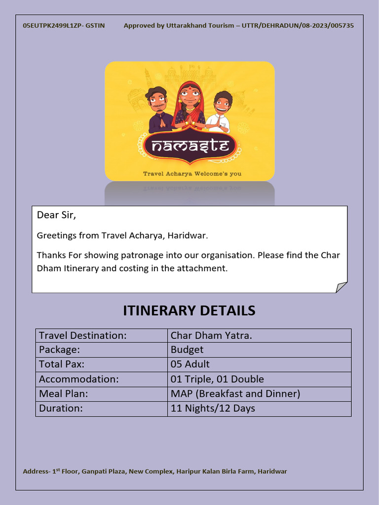 Char Dham Package With Kedarnath EX Gurgaon | PDF