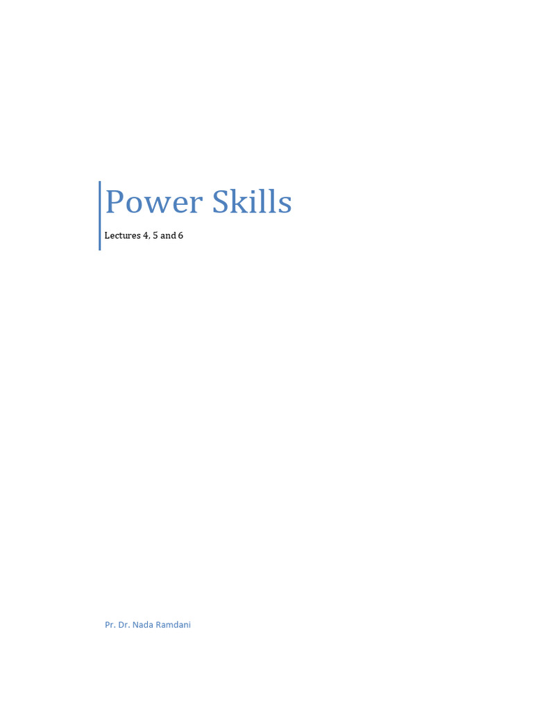 Power Skills Lectures 4, 5 and 6 | PDF | Unconscious Mind | Mind
