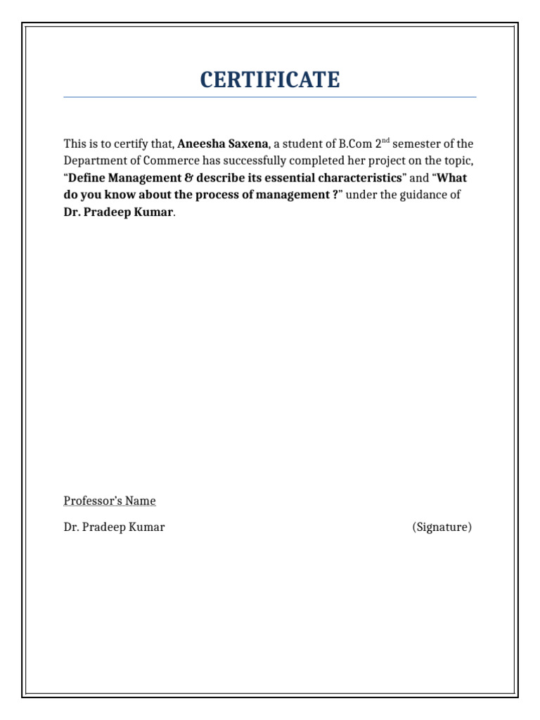 Certficate Business Management | PDF