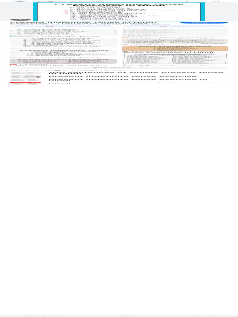 Present Indefinite Tense Translation Exercise | PDF
