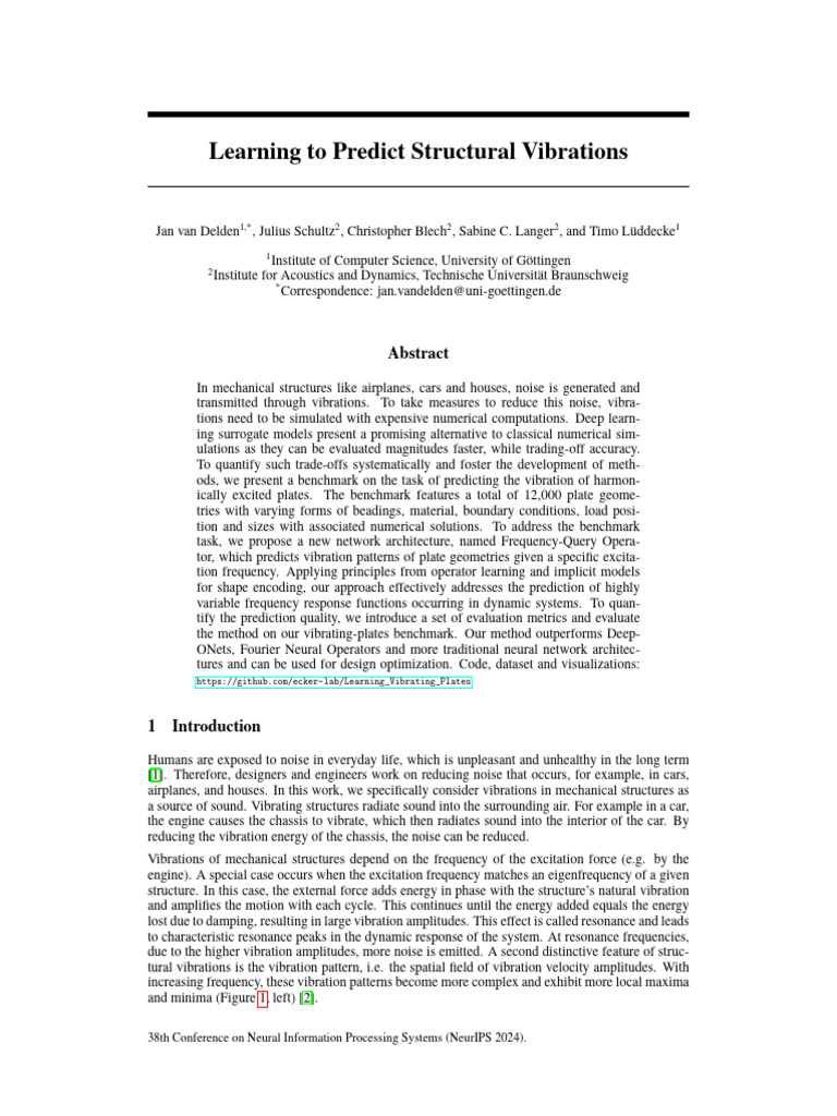 2024 12,000 Plate Learning to Predict Structural Vibrations Geometries Machine Learning | PDF ...