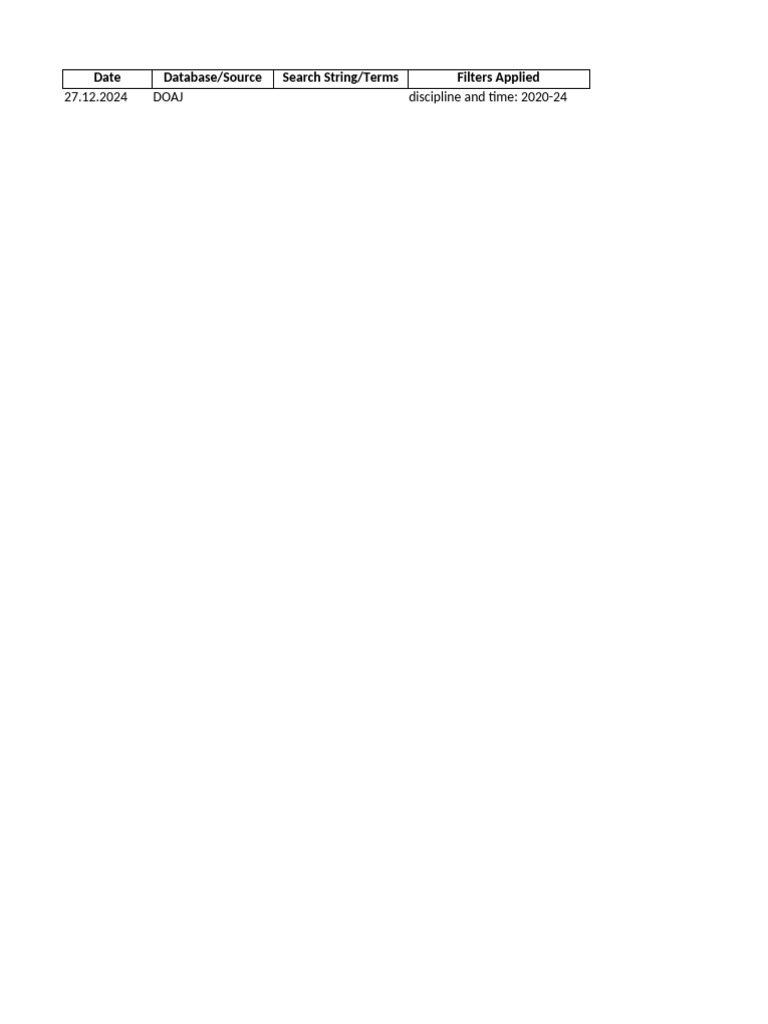 PRISMA Search Log Template | PDF