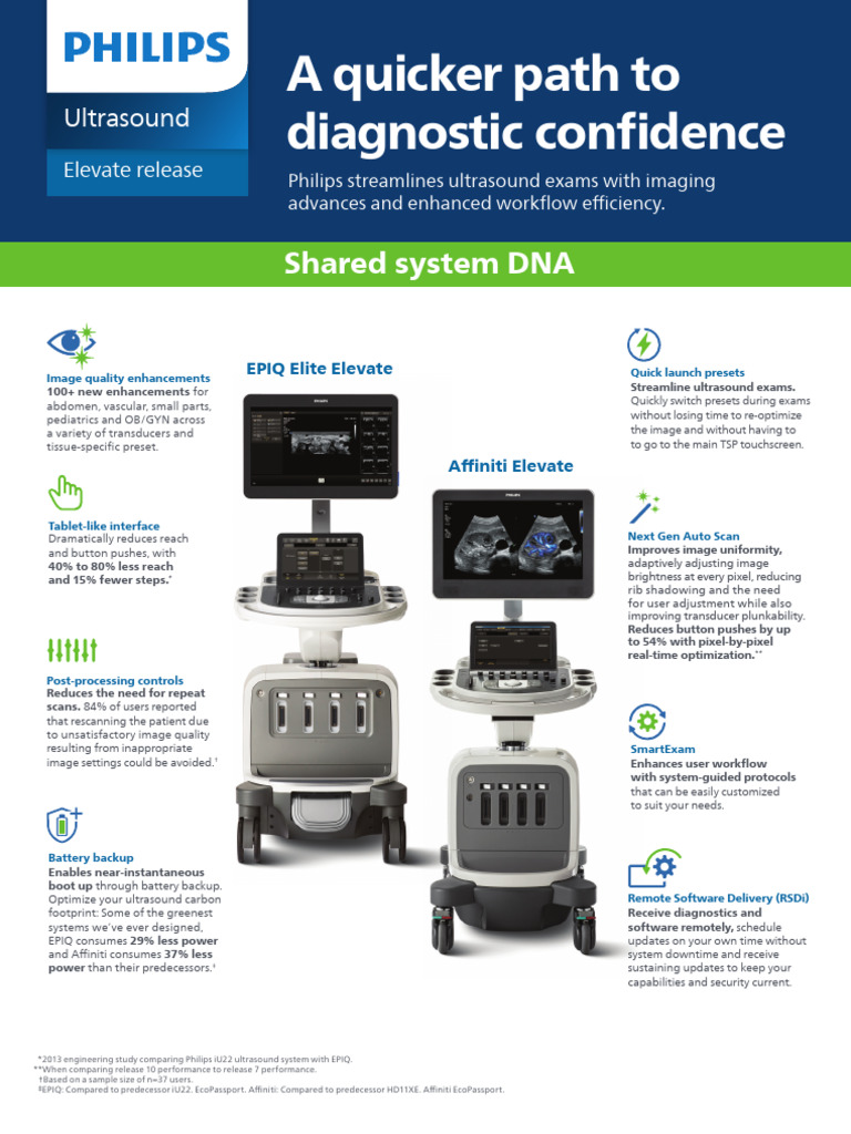 EPIQ Elite and Affiniti Elevate Features | PDF | Philips | Ultrasound