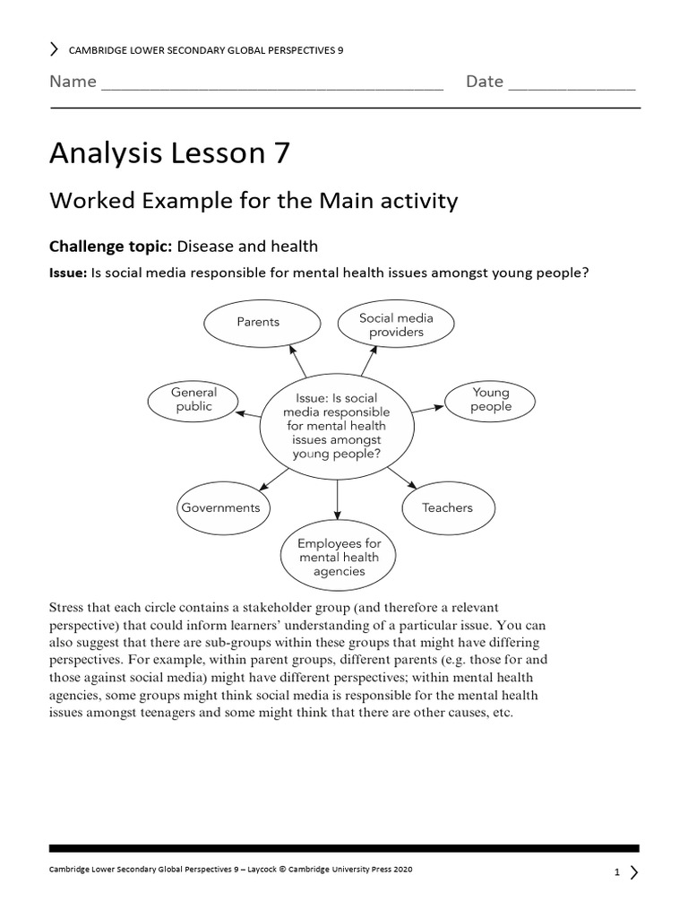 Analysis Lesson 7 Worked Example For The Main Activity | PDF | Mental ...