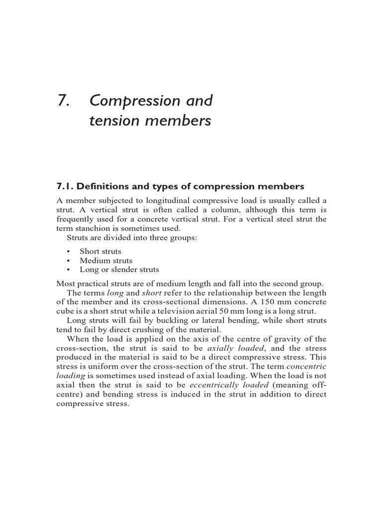 Compression and Axial Members | PDF | Buckling | Bending