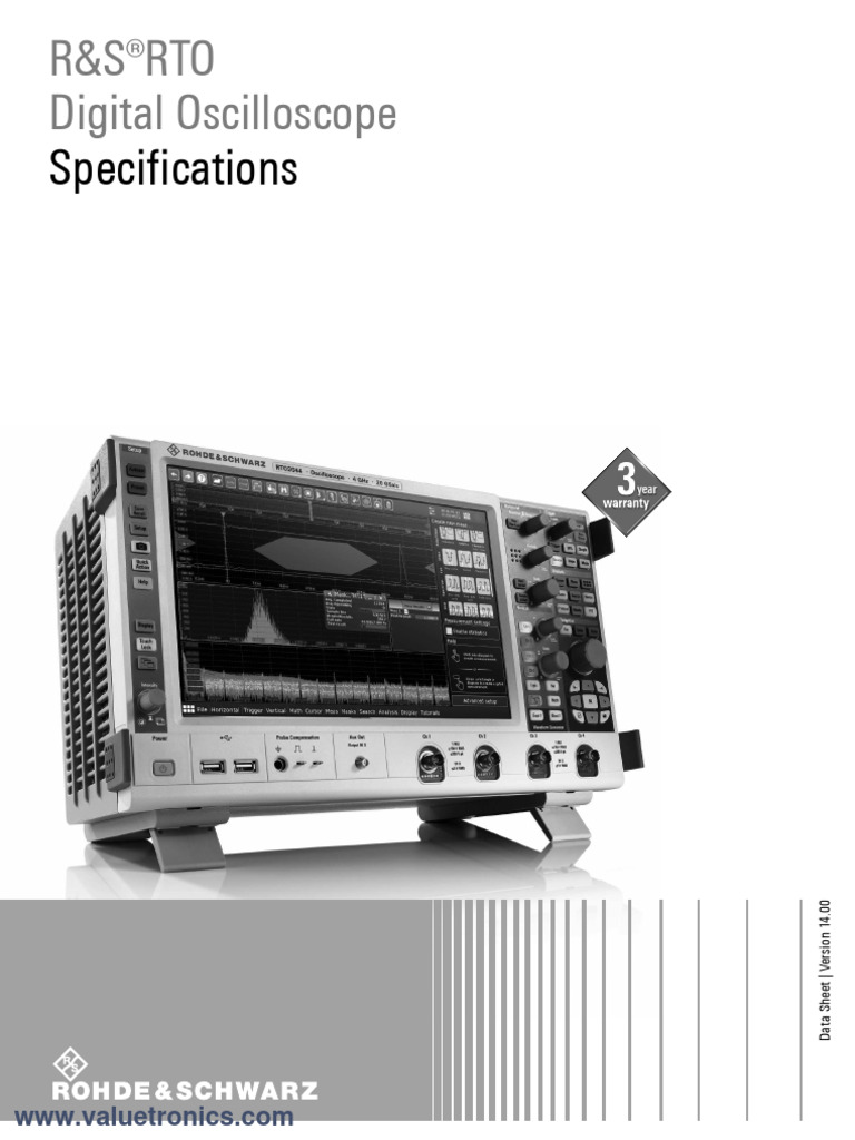 Rohde and Schwarz RTO | PDF | Sampling (Signal Processing) | Bandwidth ...