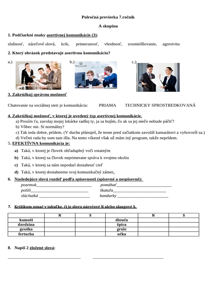 Polrocna Previerka SJL 7 | PDF