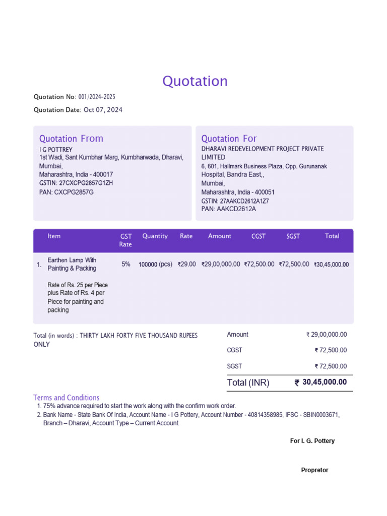 Final Quotation | PDF