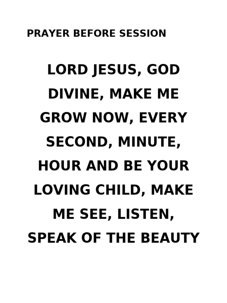 Prayer Before Session | PDF