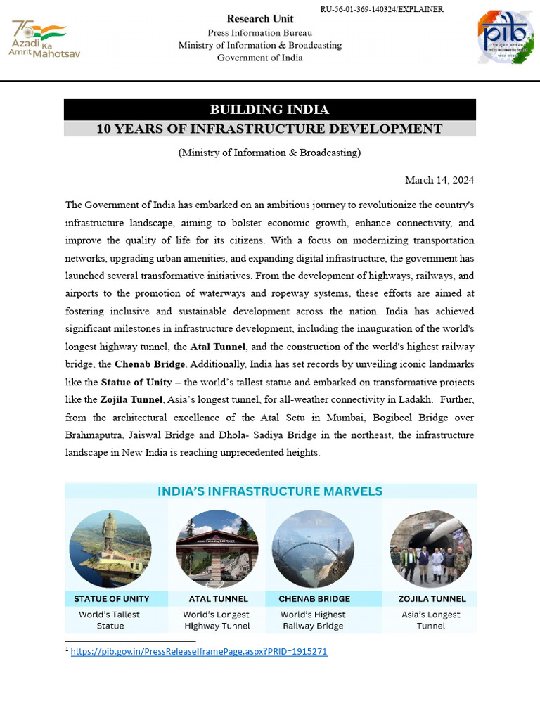 Building India 10 Years of Infrastructure Development | PDF | Transport ...