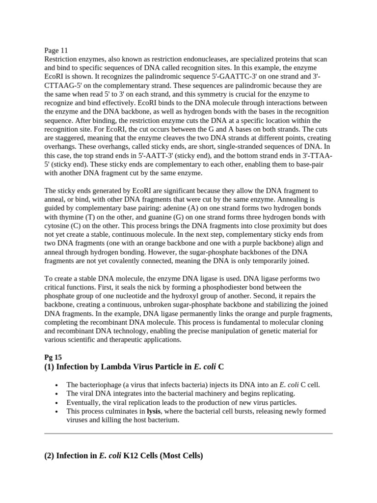 Molecular Biology Essentials: Restriction Enzymes, RFLP Analysis, and DNA Cloning Techniques ...