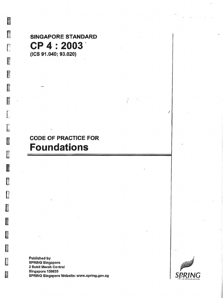 SS CP 4 2003 Code of Practice For Foundations | PDF