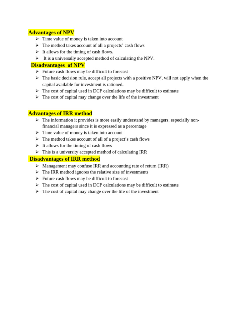 NPV and IRR | PDF