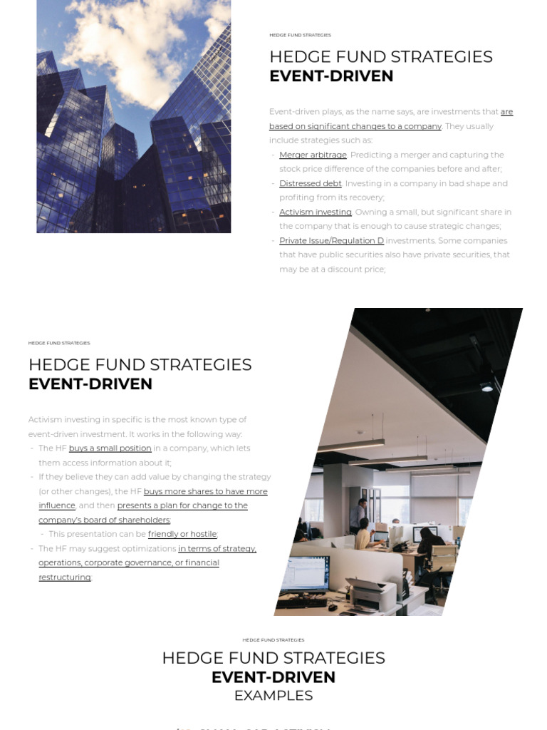 04 HF Strategies - 04 Event-Driven | PDF | Hedge Fund | Arbitrage