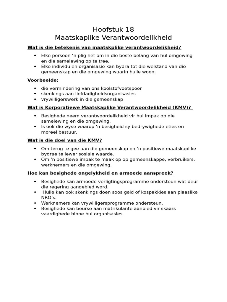 Besigheids Hoofstuk 8, 10 en 17 GR 10 | PDF