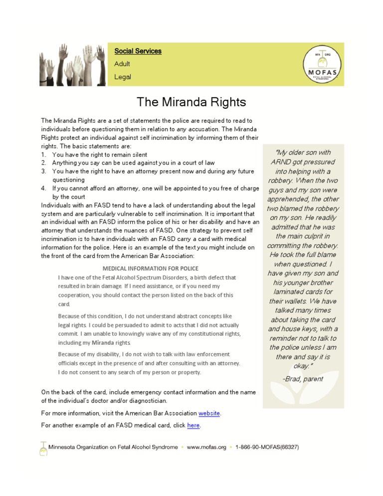 Miranda Rights | PDF | Miranda Warning | Police