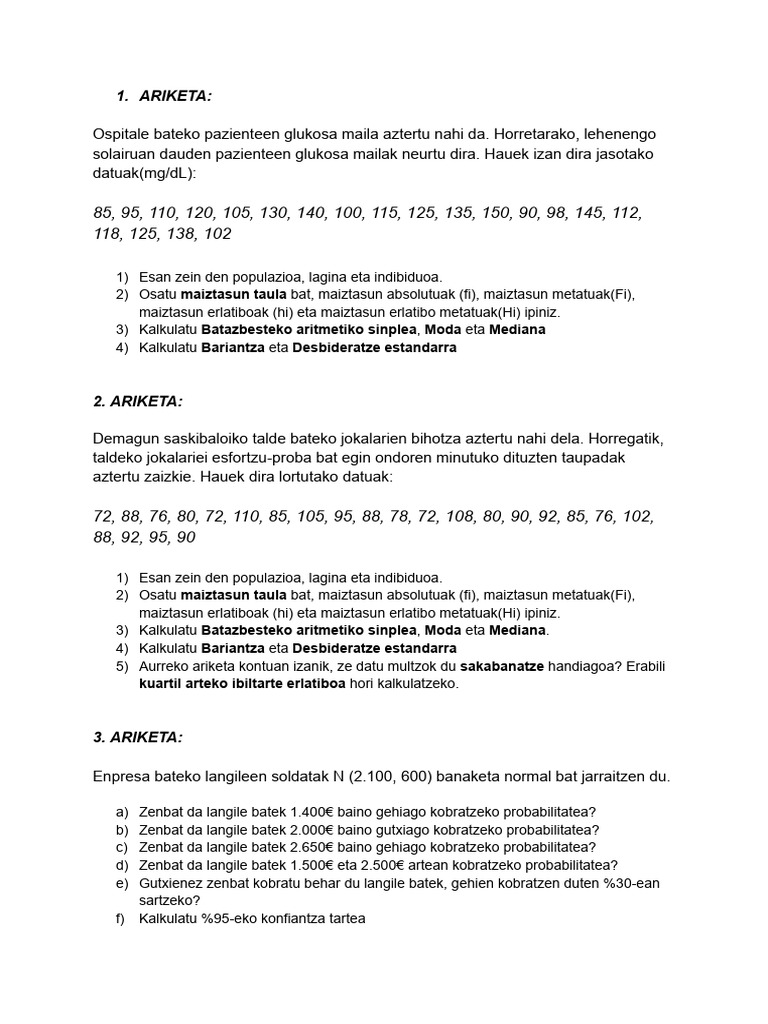 ESTADIS Azkeneko Ariketak | PDF