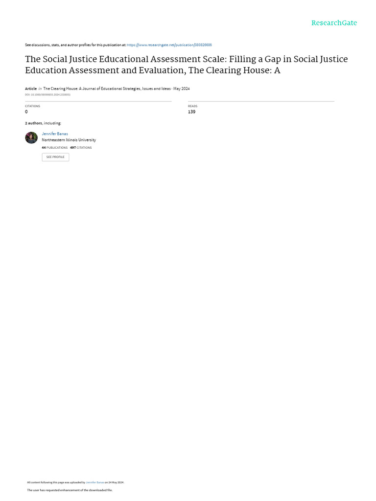 Social Justice Assessment Scale Explained | PDF | Educational ...