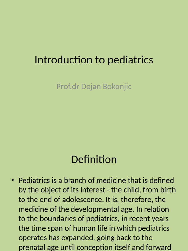 Introduction To Pediatrics | PDF | Pregnancy | Low Birth Weight