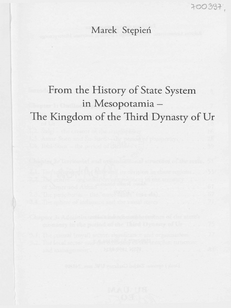 From The History of State System in Mesopotamia - The - Marek Stępień ...