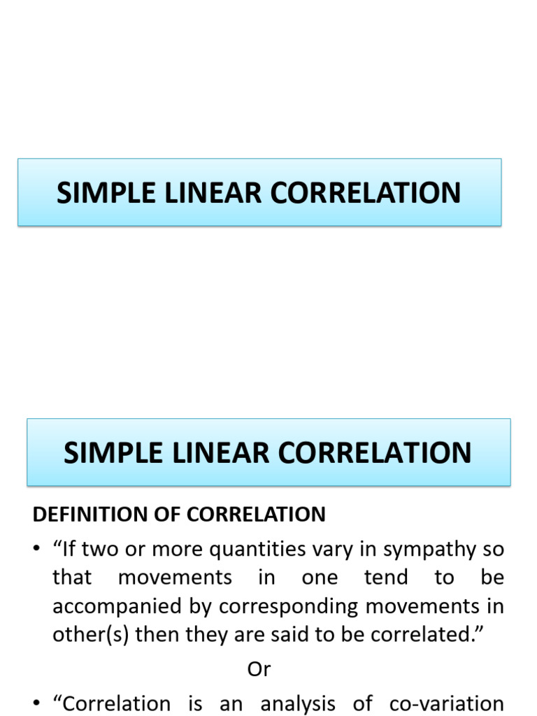 8 Simple Linear Correlation (Statistics IEM 2-2) | PDF | Statistical ...