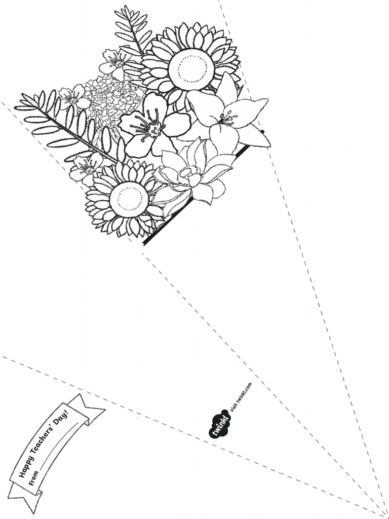 Ku Ece 1631548829 Teachers Day Bouquet Colouring Sheet - Ver - 5 | PDF