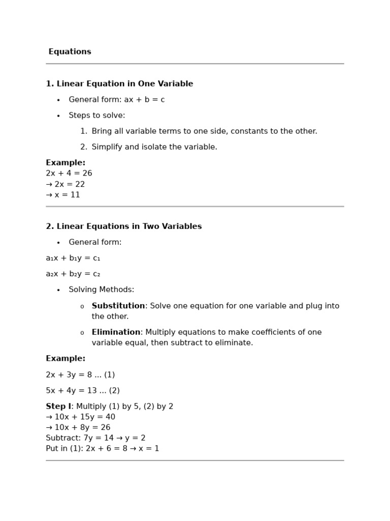 Simple Equations | PDF